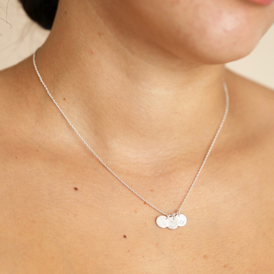 Triple Disc Charm Necklace Silver | Estella Bartlett | Lisa Angel