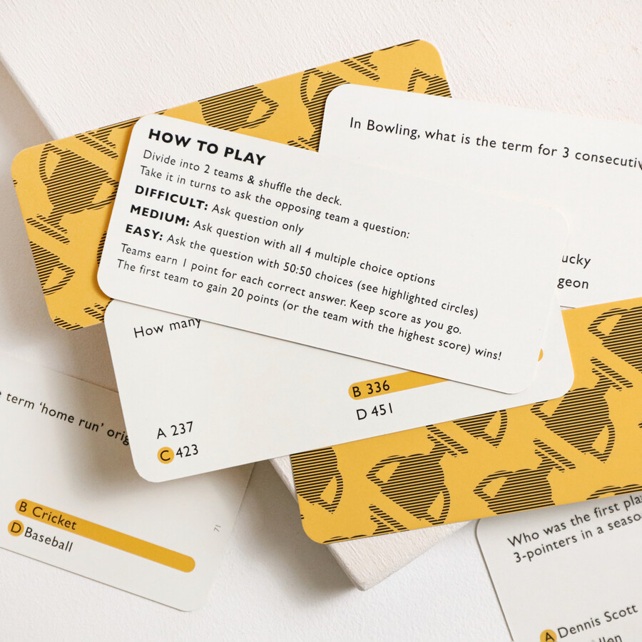 Sports Trivia Card Game | Gentlemen's Hardware | Lisa Angel