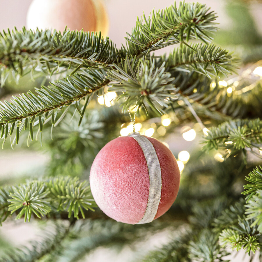 Set of 4 Velvet Baubles in Pink | Christmas | Lisa Angel