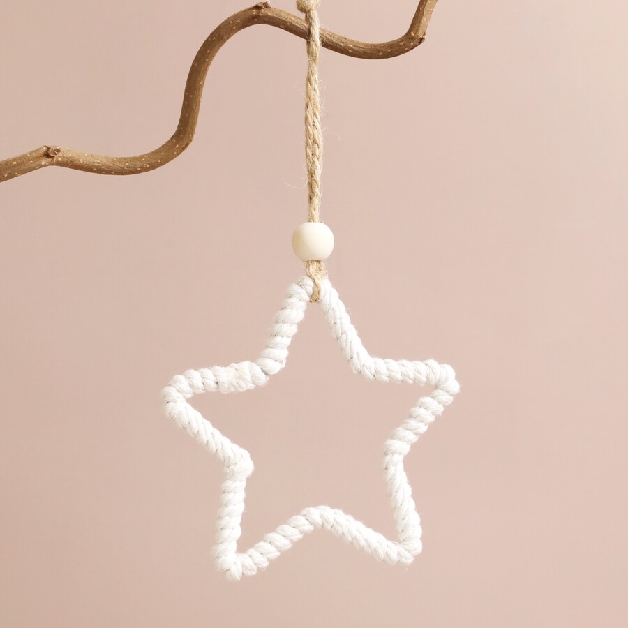 Woven Rope Star Hanging Decoration | Christmas | Lisa Angel