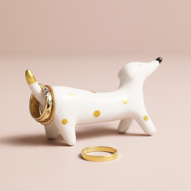 Ceramic Sausage Dog Ring Holder | Homeware | Lisa Angel