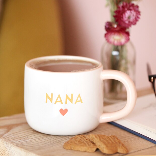 Ceramic Orange Heart Nana Mug | Kitchenware | Lisa Angel