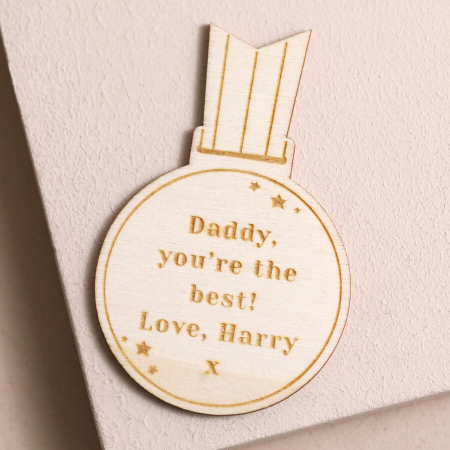 Personalised Wooden Medal Token | Engraved | Lisa Angel