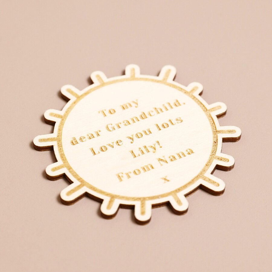 Personalised Wooden Sun Token | Engraved | Lisa Angel