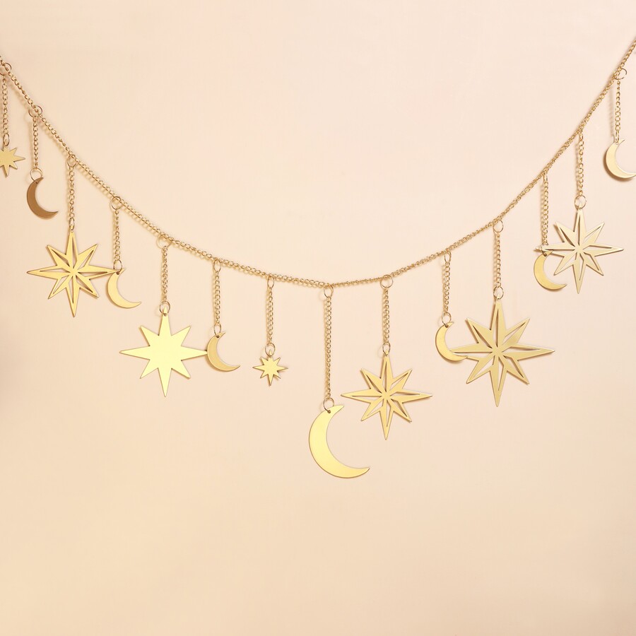 Gold Moon and Star Metal Garland | Homeware | Lisa Angel
