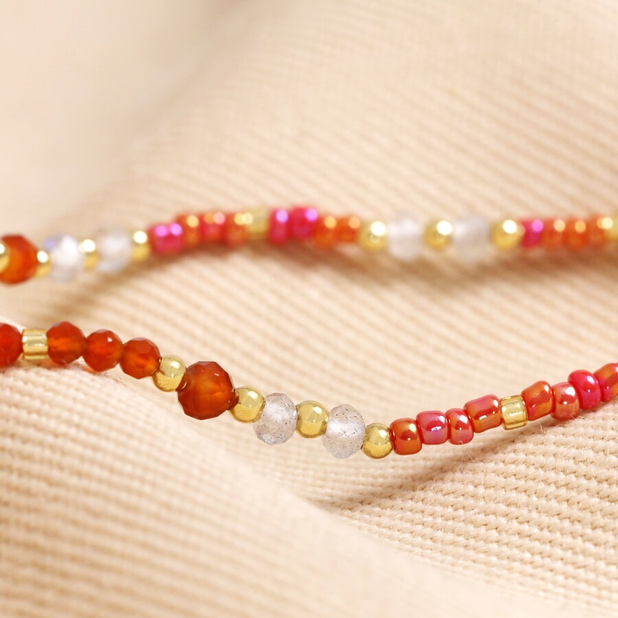 Root Chakra Beaded Necklace in Gold | Jewellery | Lisa Angel