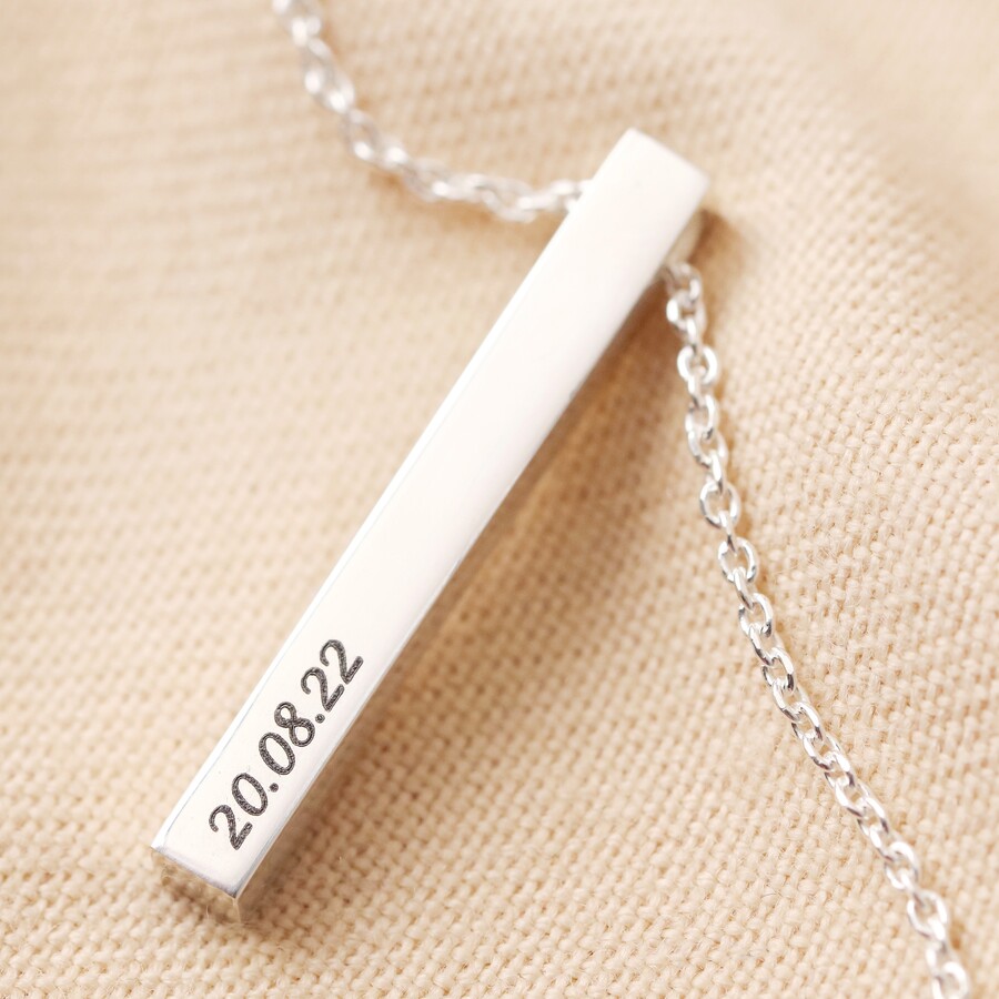 Personalised Sterling Silver Bar Necklace | Jewellery | Lisa Angel