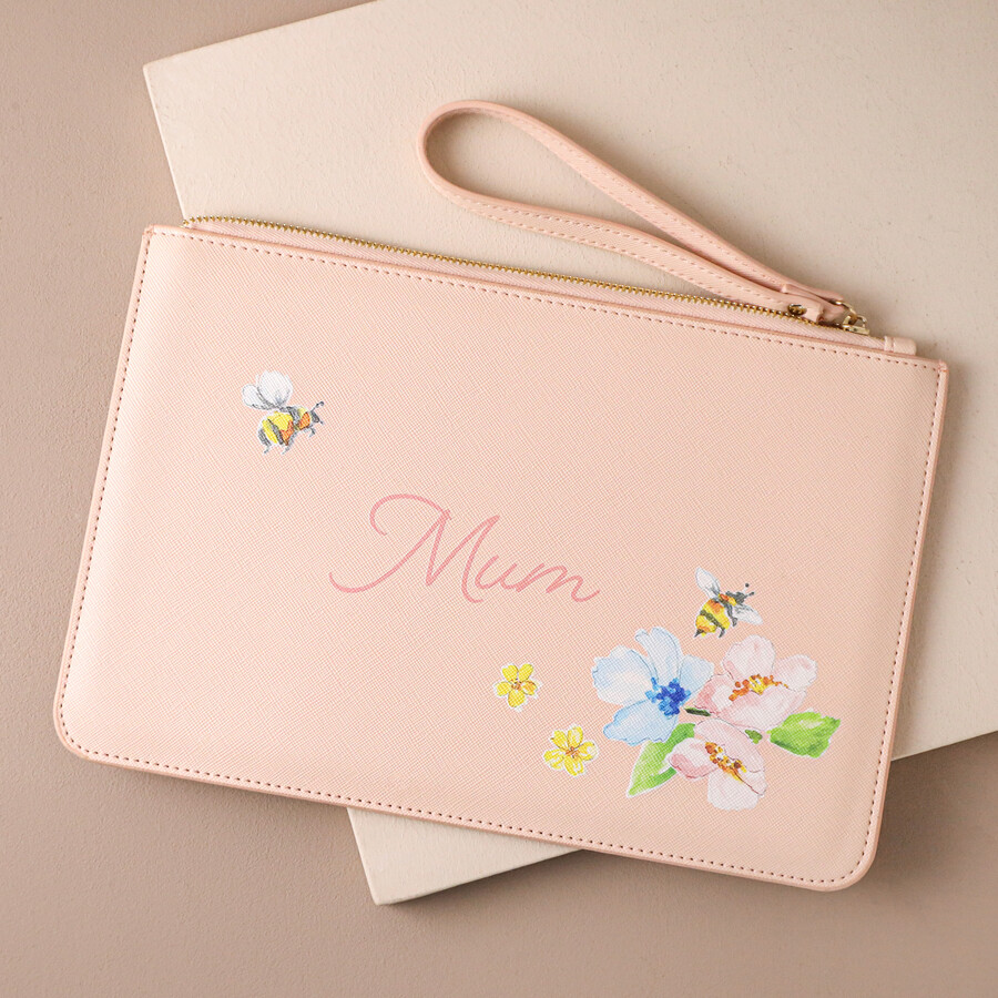 Personalised Floral Bee Accessory Bag | Accessories | Lisa Angel