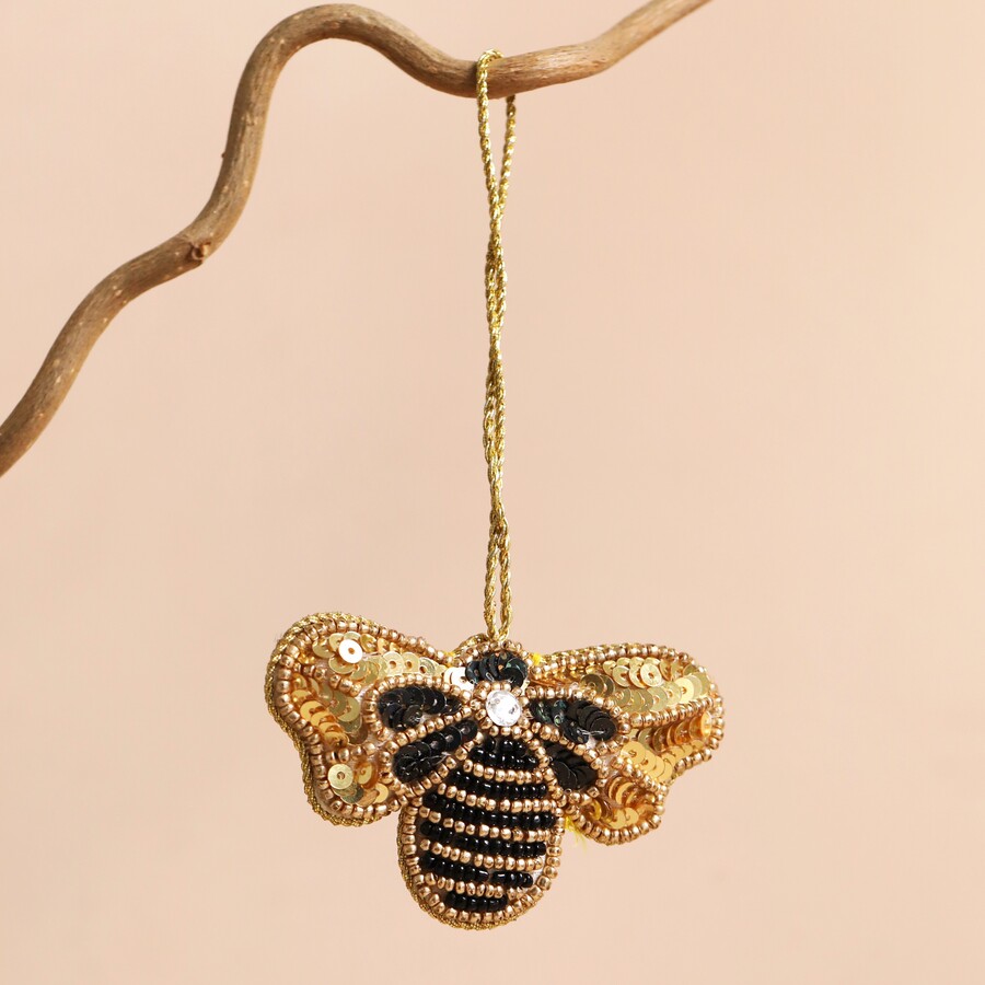 Bee Beaded Hanging Decoration | Christmas Decor | Lisa Angel