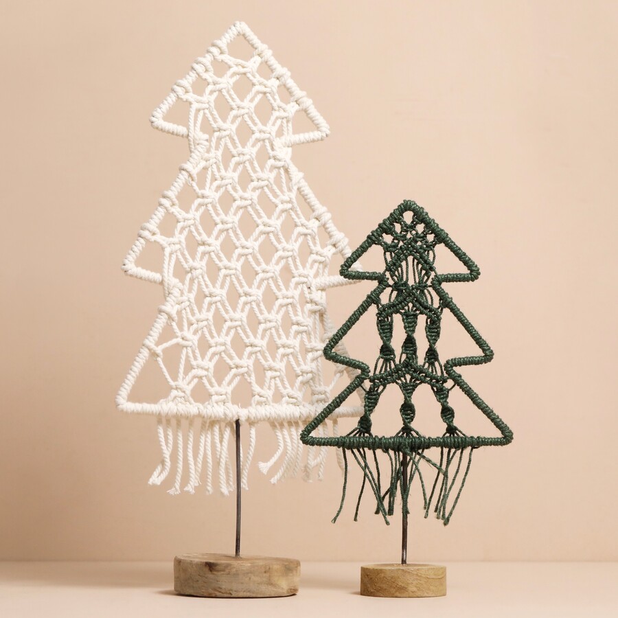 White Woven Rope Tree Ornament | Christmas | Lisa Angel