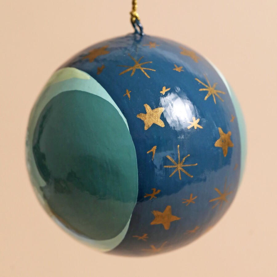 Hand-Painted Winter Moon Bauble | Christmas Decor | Lisa Angel