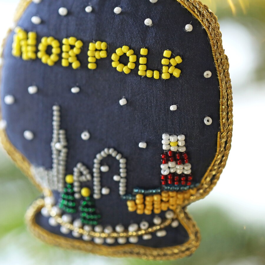 Norfolk Snow Globe Beaded Hanging Decoration | Lisa Angel