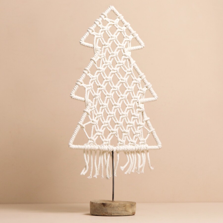 White Woven Rope Tree Ornament | Christmas | Lisa Angel