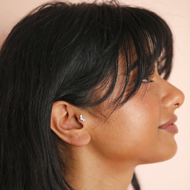 Titanium Crystal Cluster Cartilage Earring | Jewellery | Lisa Angel