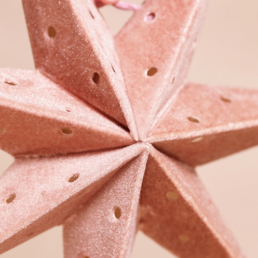 Handmade Pink Velvet Star Hanging Decoration | Lisa Angel