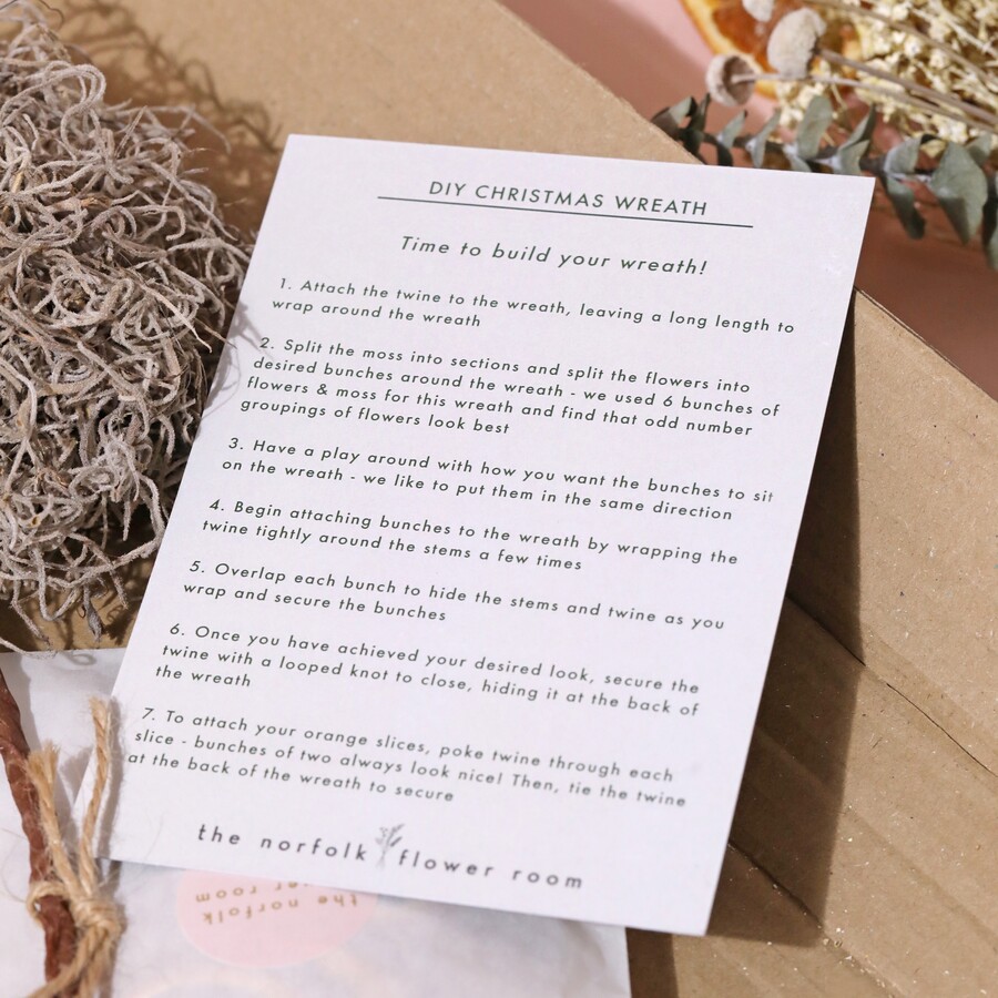 Gingerbread Christmas Dried Flower Wreath Making Kit | Lisa Angel