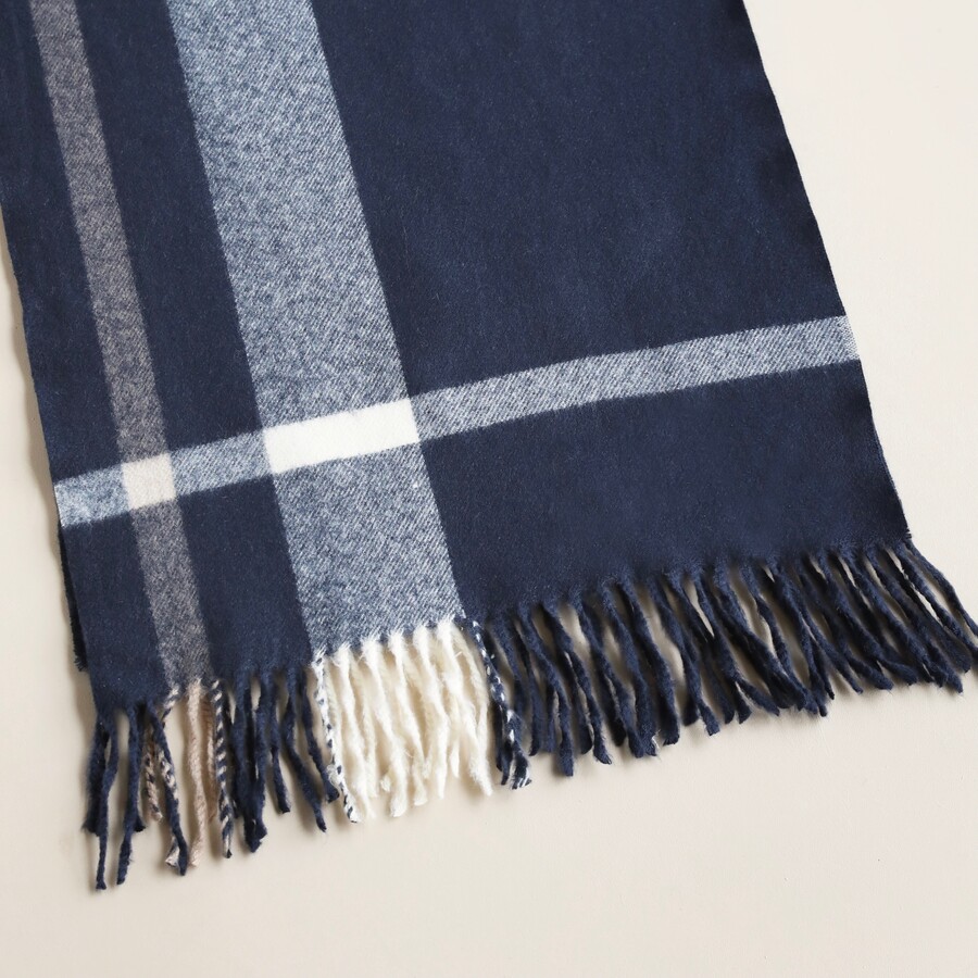 Navy Striped Winter Scarf | Winter Accessories | Lisa Angel