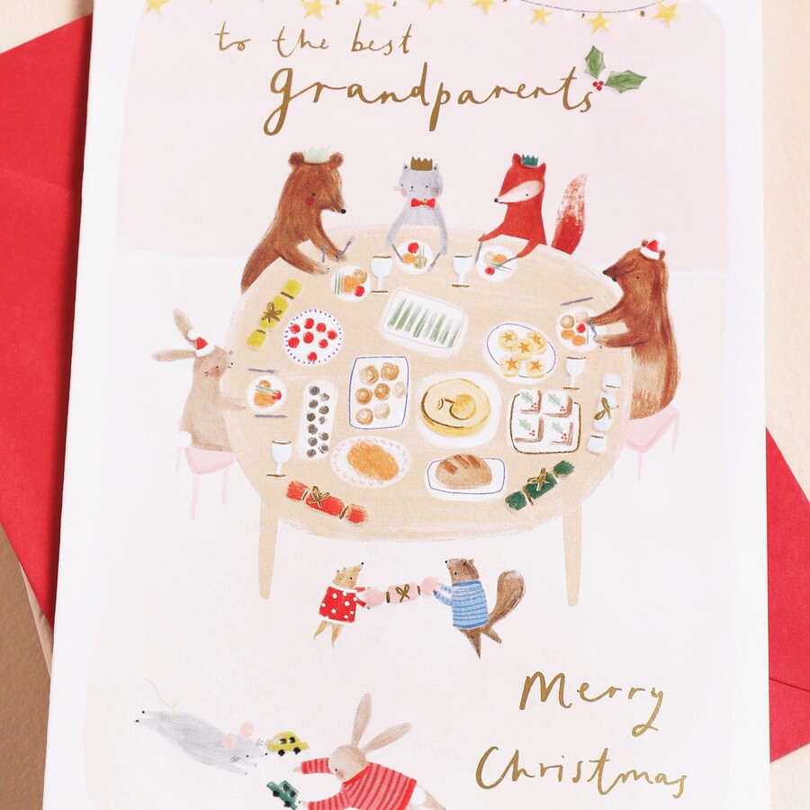 Best Grandparents Christmas Dinner Card | The Art File | Lisa Angel