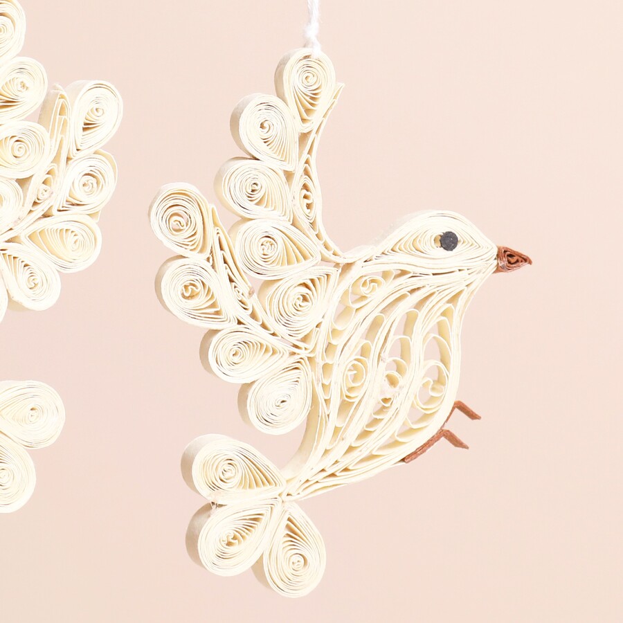Quilled Dove Hanging Decoration Pack of 2 | Afroart | Lisa Angel