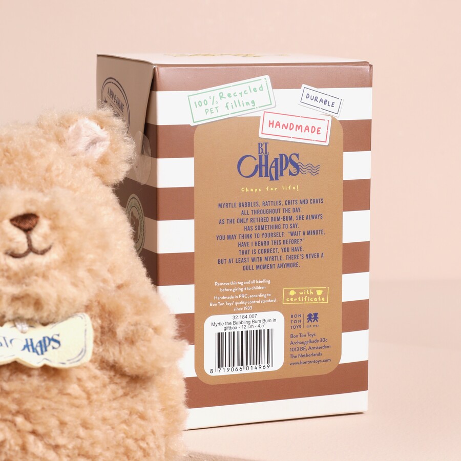 Myrtle the Babbling Bear Toy in Gift Box | B. T. Chaps | Lisa Angel