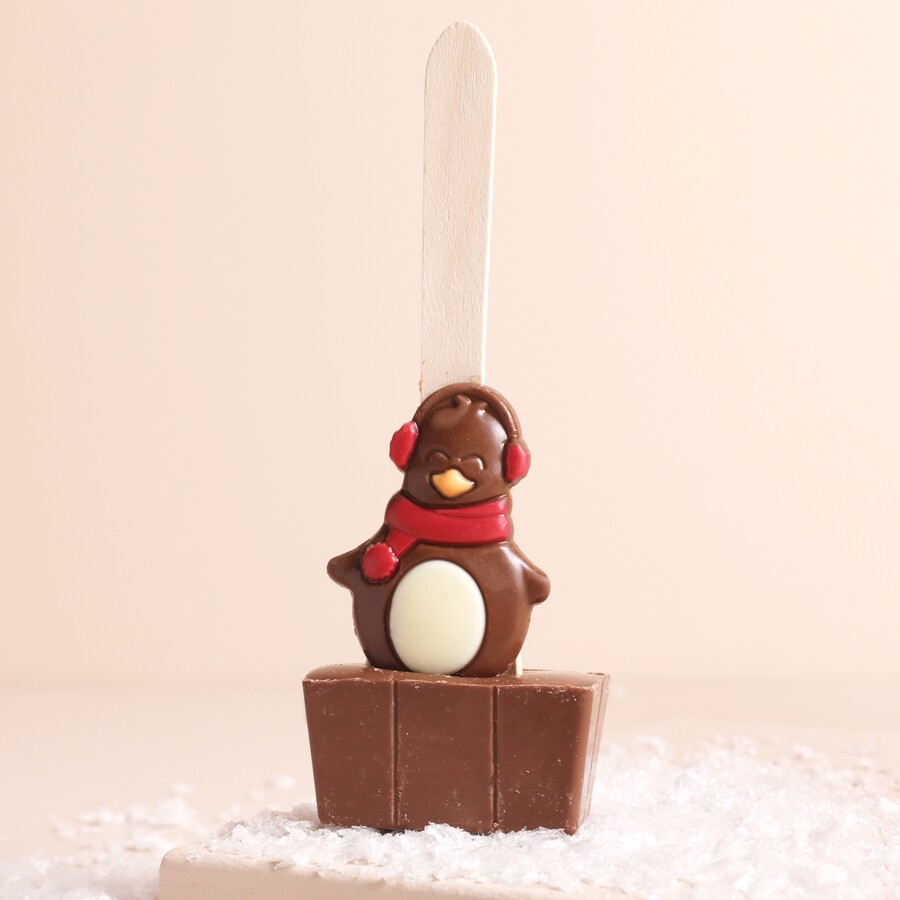 Penguin Milk Chocolate Hot Chocolate Spoon | Cocoba | Lisa Angel