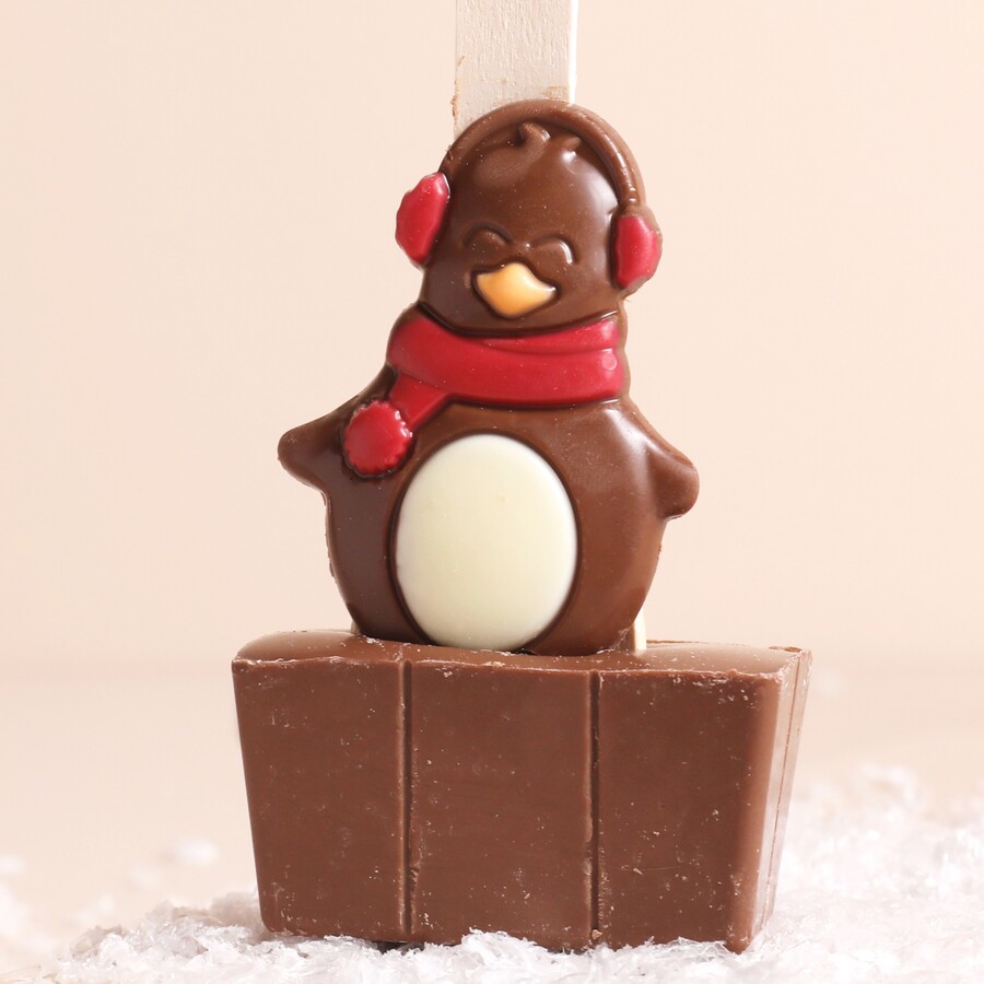 Penguin Milk Chocolate Hot Chocolate Spoon | Cocoba | Lisa Angel