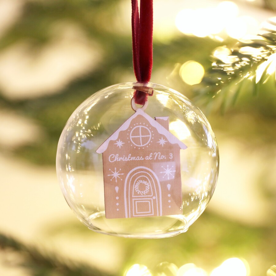 Personalised Gingerbread House Dome Bauble | Lisa Angel