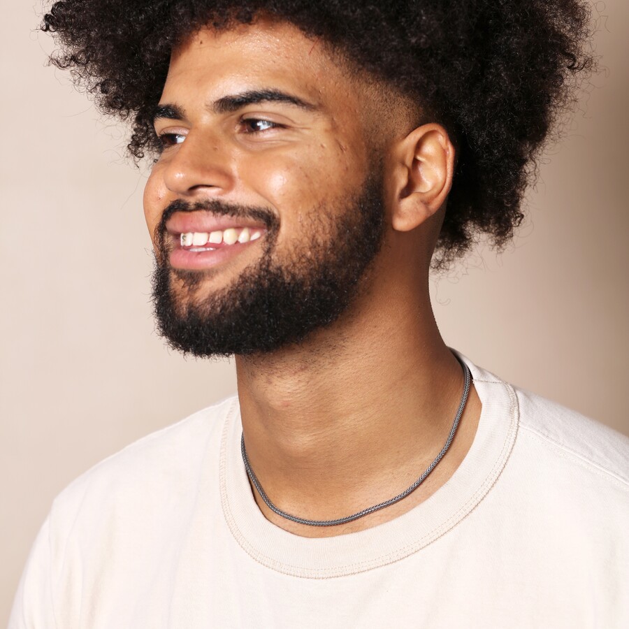 Men's Sterling Silver Foxtail Chain Necklace | Lisa Angel