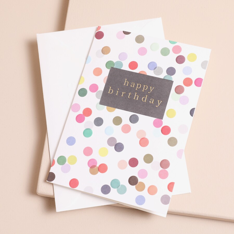 Happy Birthday Confetti Card | Greetings Card | Lisa Angel