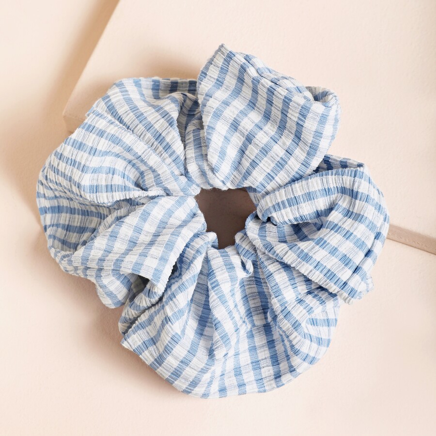 Blue Gingham Hair Scrunchie | Accessories | Lisa Angel