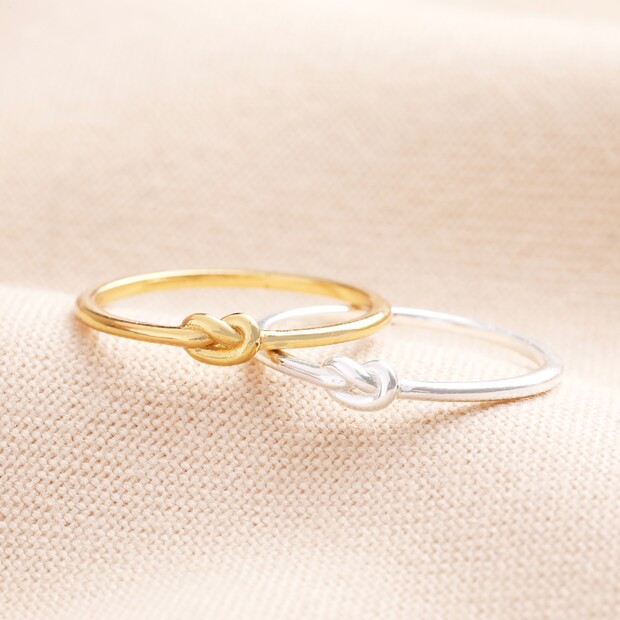 Sterling Silver Knot Ring in Gold | Jewellery | Lisa Angel
