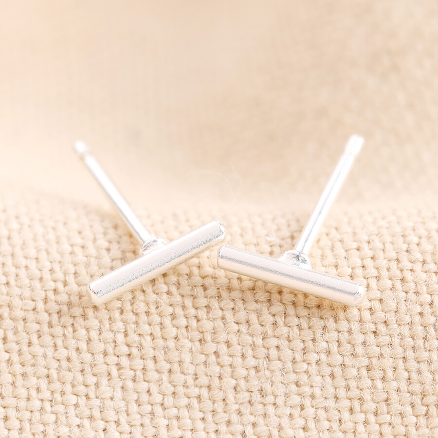 Sterling Silver Bar Stud Earrings | Jewellery | Lisa Angel