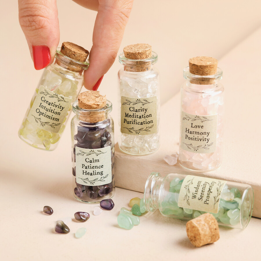 Bottle of Amethyst Crystals | East of India | Lisa Angel