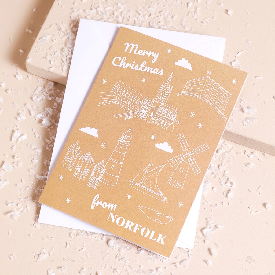 Norfolk Landmarks Christmas Card | Greetings Card | Lisa Angel