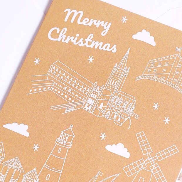 Norfolk Landmarks Christmas Card | Greetings Card | Lisa Angel