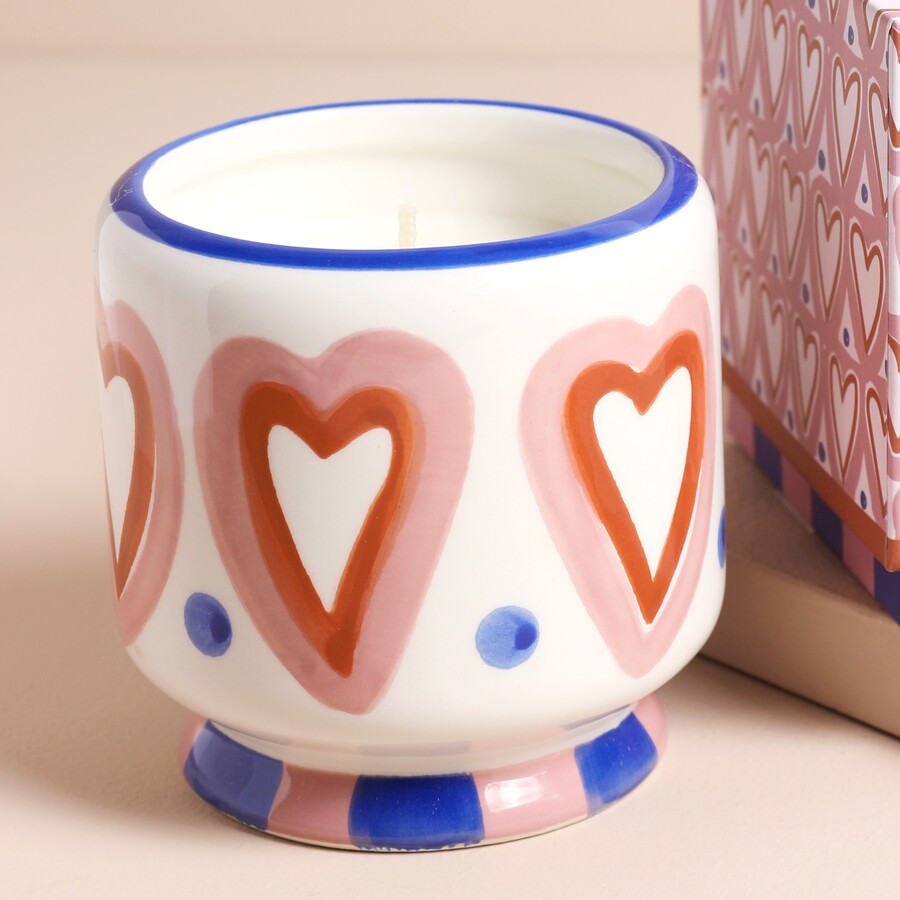 Hearts Ceramic Candle Rosewood Vanilla | Paddywax | Lisa Angel
