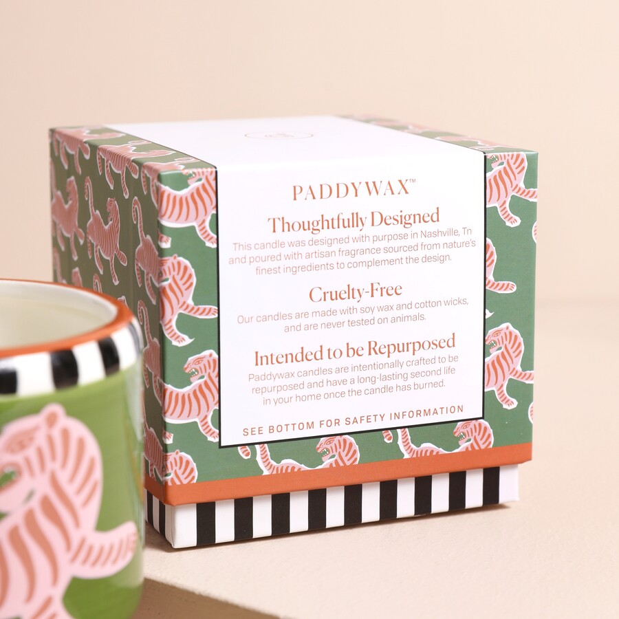 Tiger Ceramic Candle Black Cedar and Fig | Paddywax | Lisa Angel