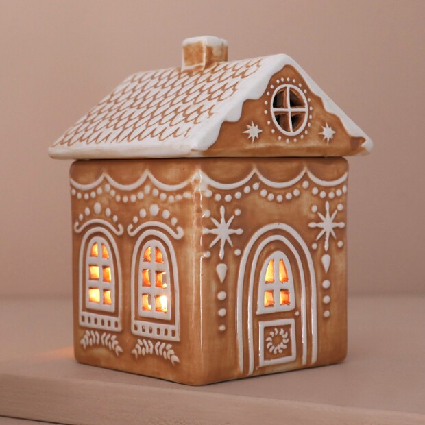 Gingerbread House Ceramic Wax Melt Burner | Lisa Angel