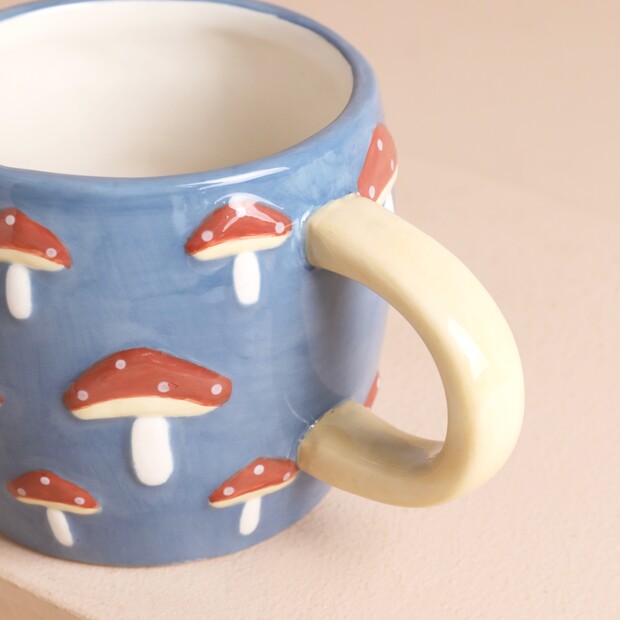 Blue Embossed Toadstool Ceramic Mug | Mugs and Cups | Lisa Angel