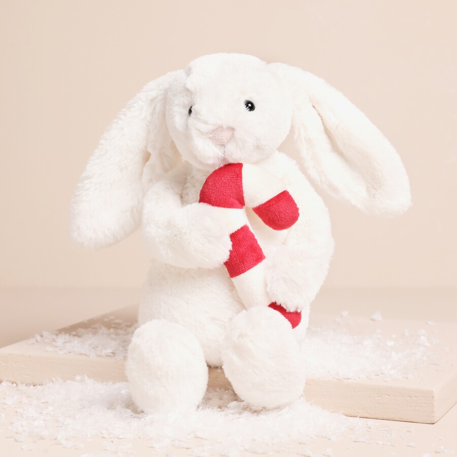 Bashful Bunny with Candy Cane Soft Toy | Jellycat | Lisa Angel
