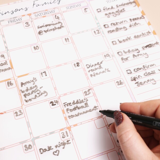 Personalised Floral Acrylic Monthly Wall Planner | Lisa Angel