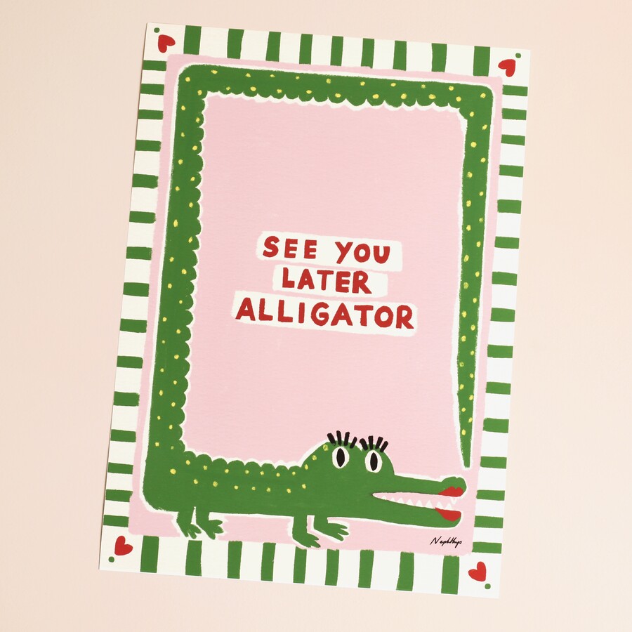 See You Later Alligator A4 Print | Nephthys Illustrated | Lisa Angel