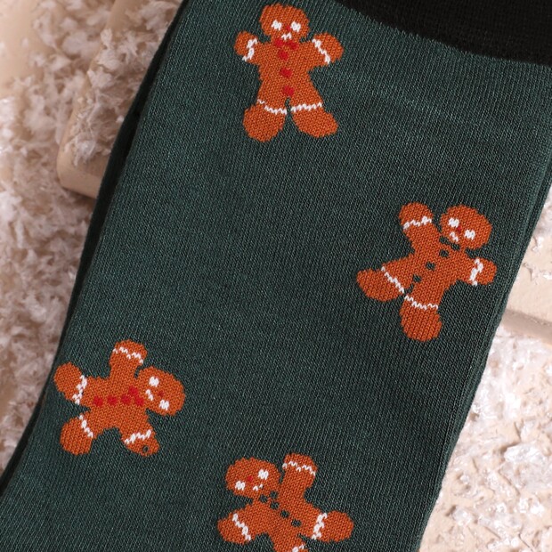 Men's Green Gingerbread Bamboo Socks | Sock Talk | Lisa Angel