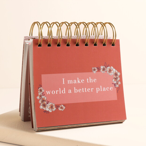 Blue Wildflower Affirmations Desktop Flip Chart | Lisa Angel