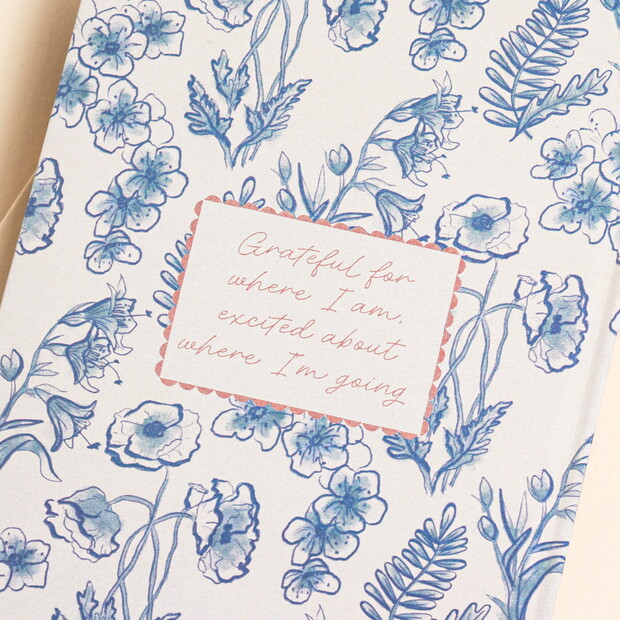 Blue Wildflower Print Daily Gratitude Journal | Lisa Angel