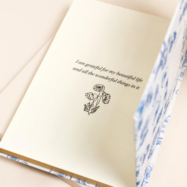 Blue Wildflower Print Daily Gratitude Journal | Lisa Angel