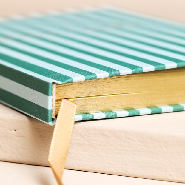 Green Stripe Dreams and Doodles Notebook | Stationery | Lisa Angel