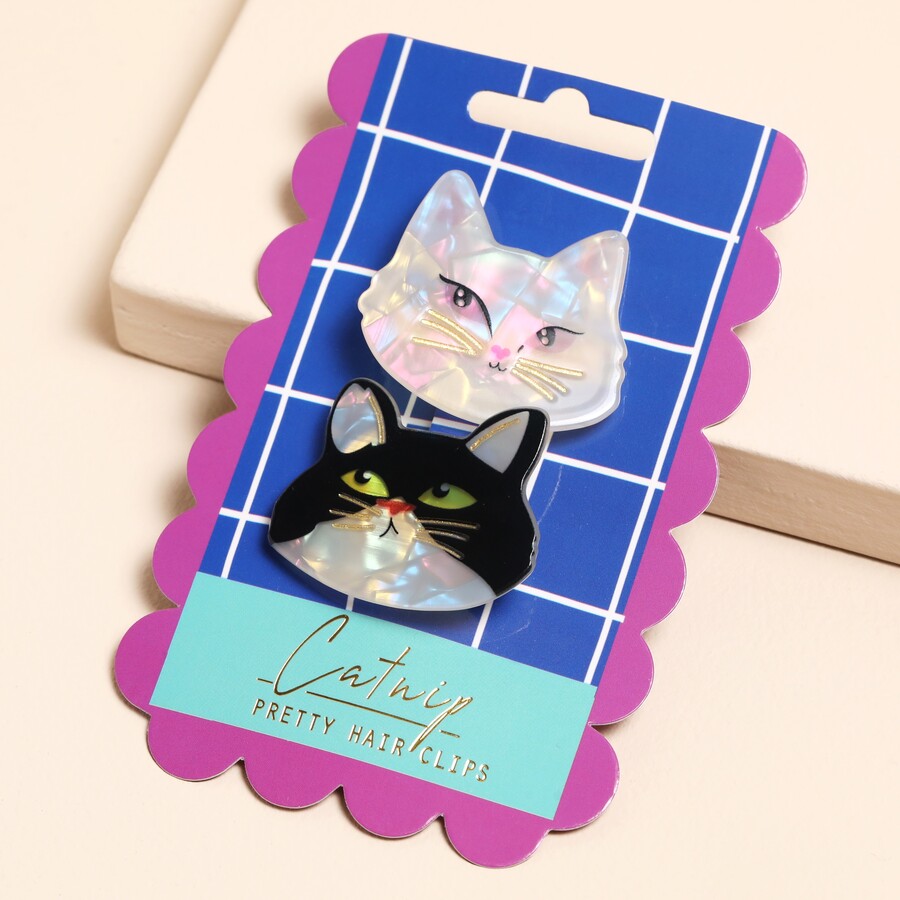 Catnip Set Of 2 Hairclips | House of Disaster | Lisa Angel