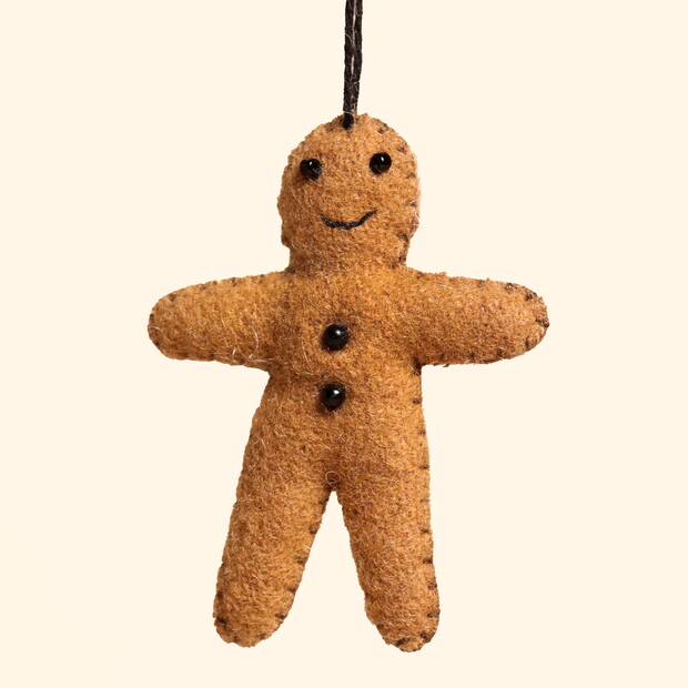 Felt Hanging Gingerbread Man Decoration | East of India | Lisa Angel
