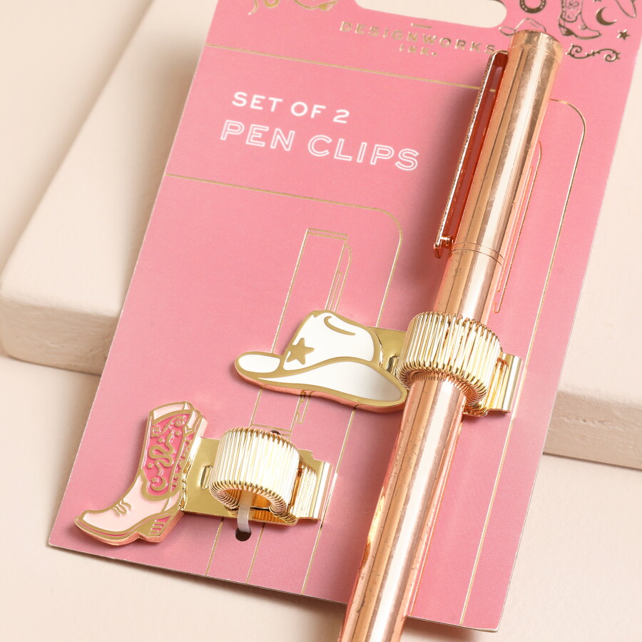 Designworks Cowgirl Hat and Boot Pen Clips | Stationary | Lisa Angel
